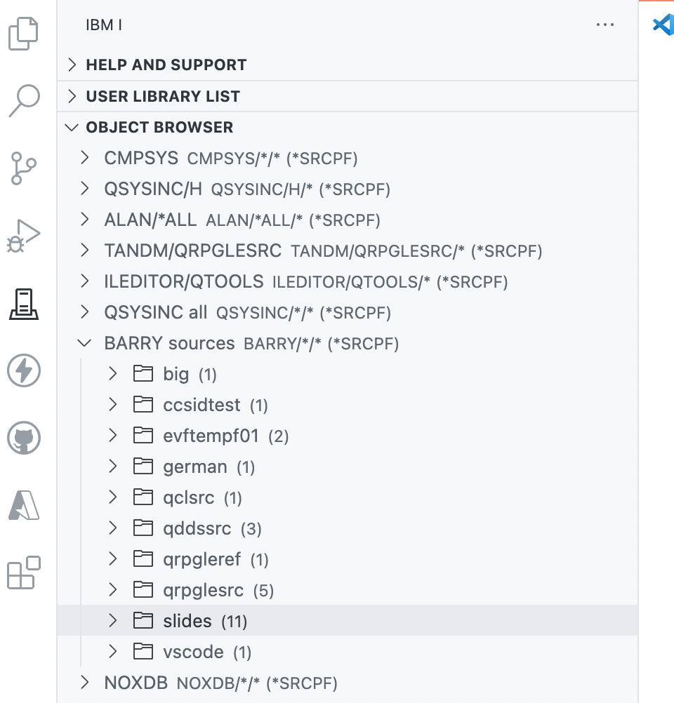 Object filter member entries show number of sub items · Issue #616 · codefori/vscode-ibmi · GitHub