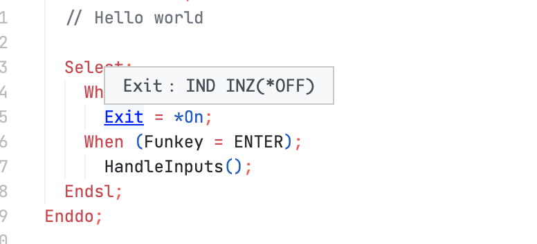 Feature Request Additional Hover Tip Info For Variables · Issue 200 · Codeforivscode Rpgle 