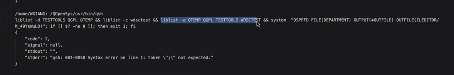 In Terminal: qsh: 001-0019 Error found searching for command [[. No such path or directory ...