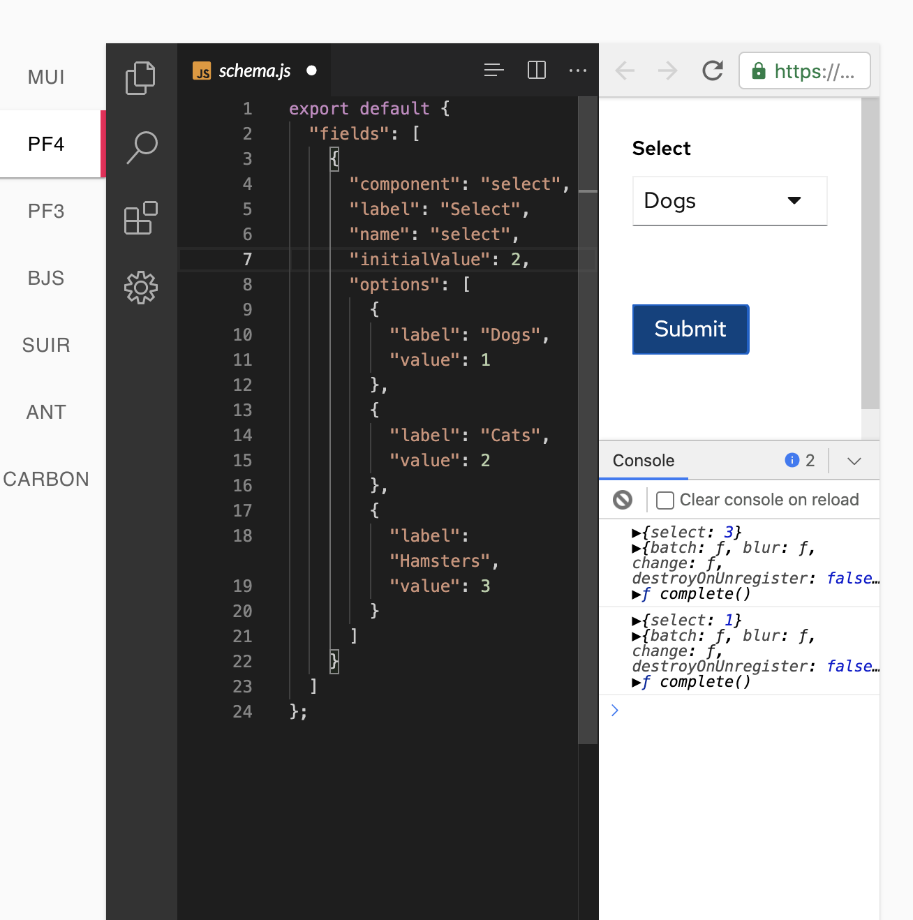 Carbon : Select component selected value is string though we have integer in option values ...