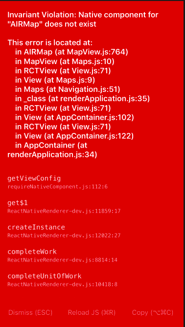 Native Component For Airmap Does Not Exist On Ios · Issue 2064 · React Native Mapsreact