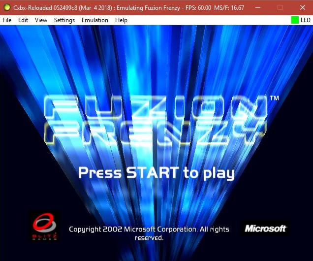 Fuzion Frenzy [MS-002] [1.01] · Issue #692 · Cxbx-Reloaded/game-compatibility · GitHub