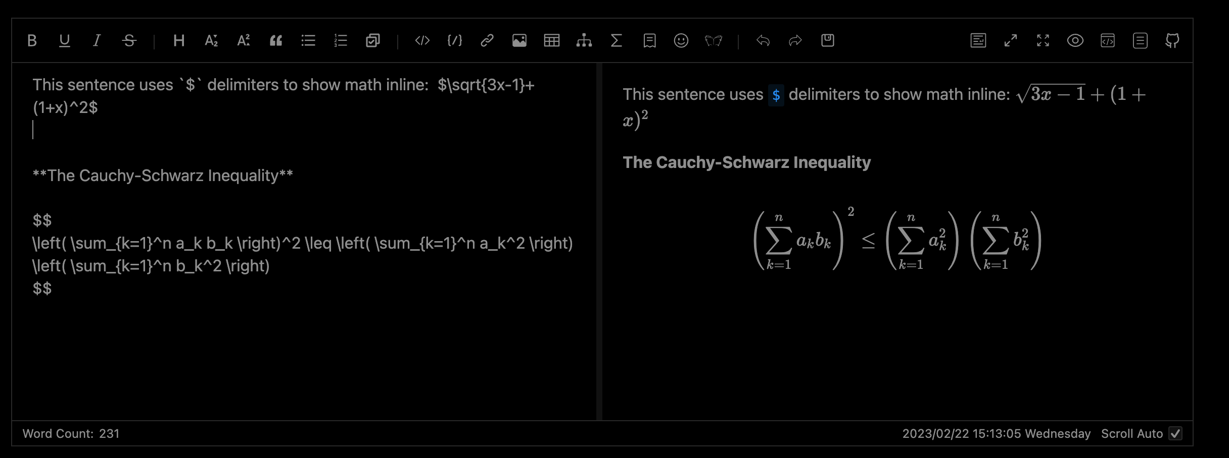 Does not support block latex display? · Issue #168 · imzbf/md-editor-v3 · GitHub