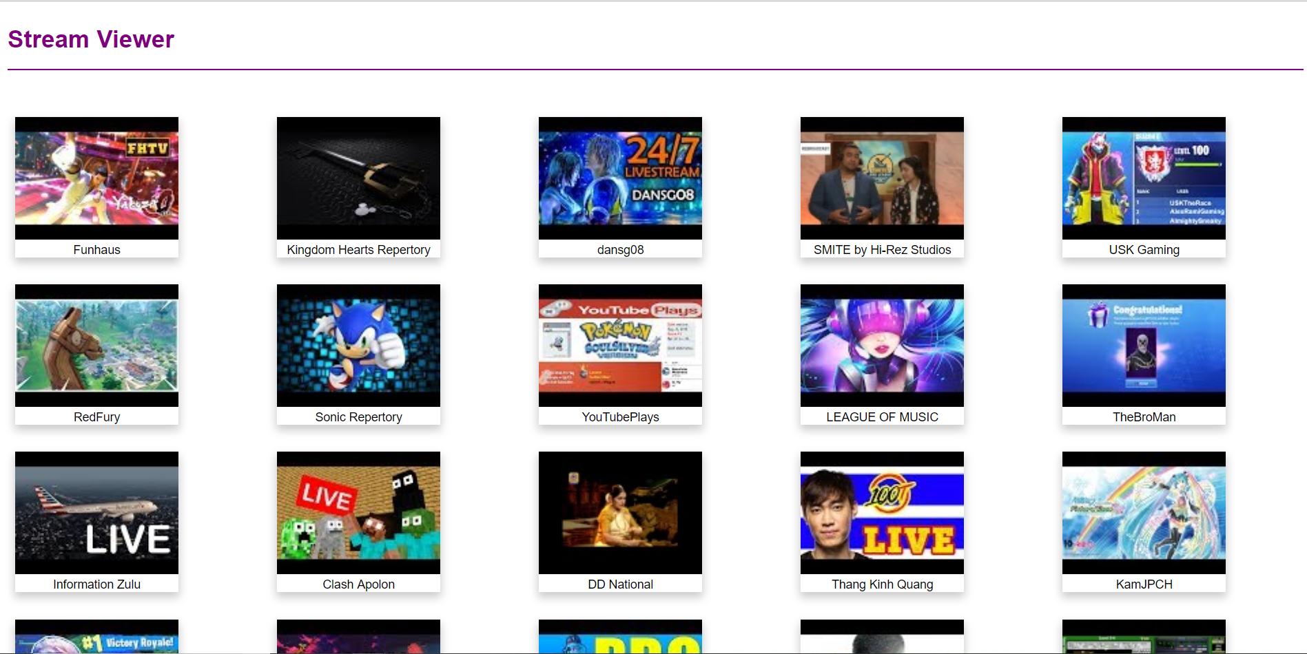 GitHub - yogurtandjam/streamViewer: View Popular YouTube Live Streams