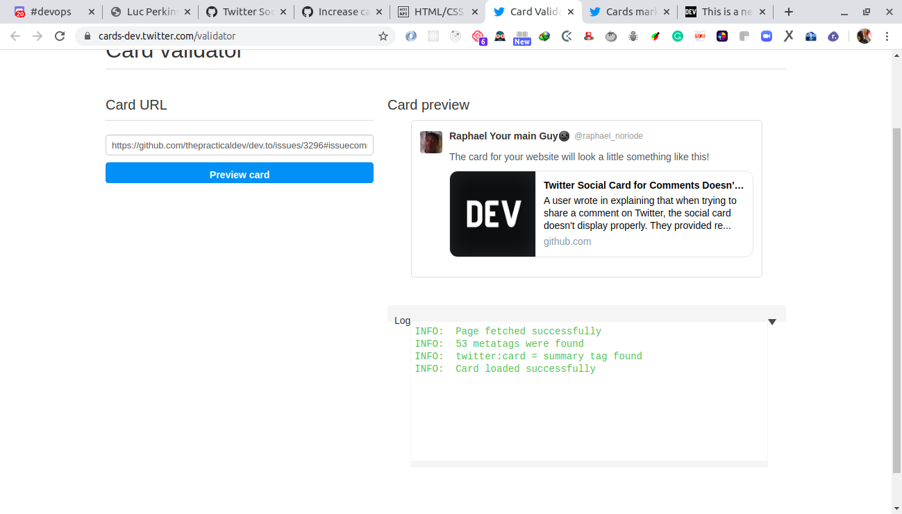 Twitter Social Card for Comments Doesn't Display Properly · Issue #3296 · forem/forem · GitHub