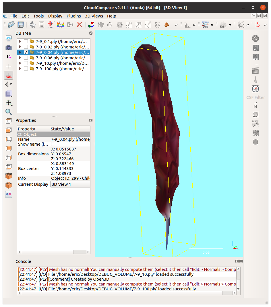 Volume calculations on similar meshes vary greatly · Issue #4710 · isl-org/Open3D · GitHub