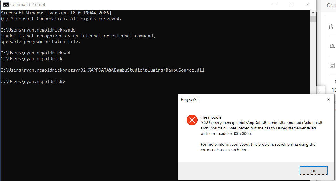 no video feed in bambu studio - "Missing BambuSource component registered for media playing ...