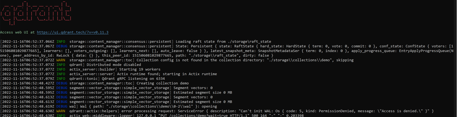 Running on Windows - issue with WAL · Issue #1220 · qdrant/qdrant · GitHub