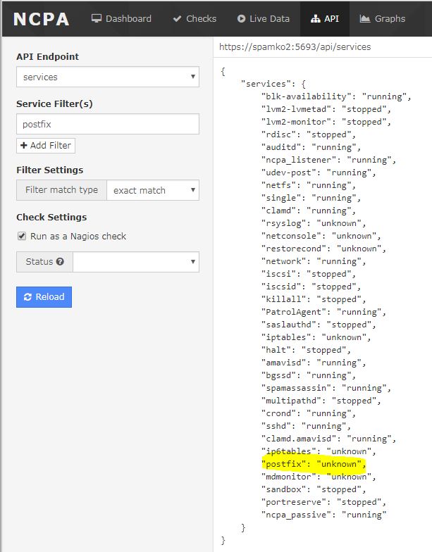 Interogate NCPA API Endpoint Services get invalid result (UNKNOW) · Issue #438 ...