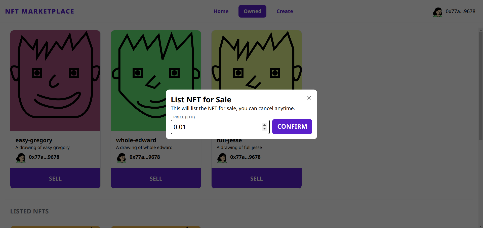 GitHub - allenabraham777/nft-market