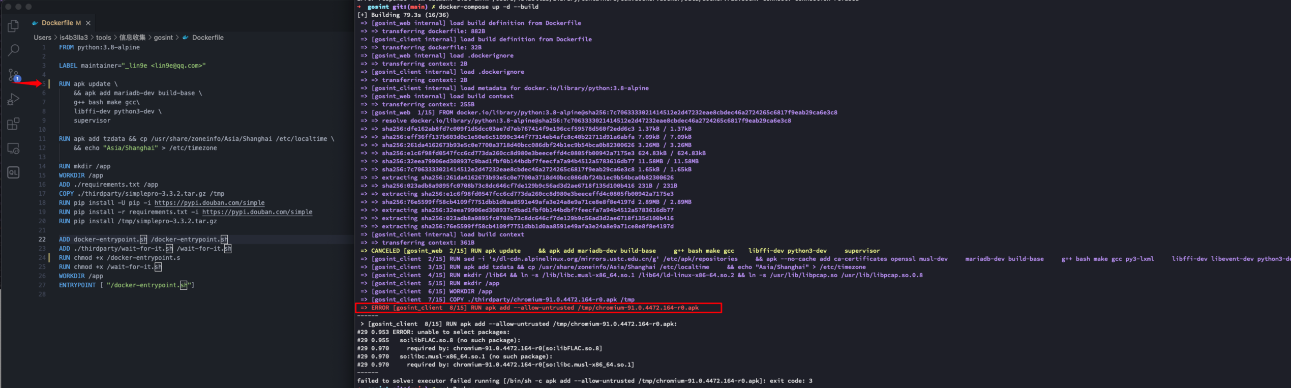 mac arm m1 本地docker启动失败 · Issue #27 · 1in9e/gosint · GitHub