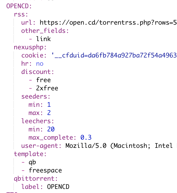 OpenCD站又出现cookie错误 · Issue #12 · Juszoe/flexget-nexusphp · GitHub