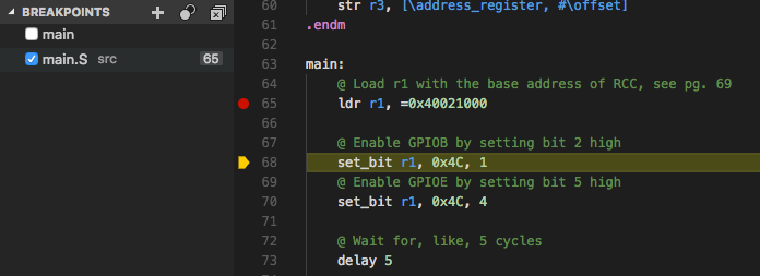 Old ARM GDB has a bug setting assembly breakpoint · Issue #85 · platformio/platformio-vscode-ide ...