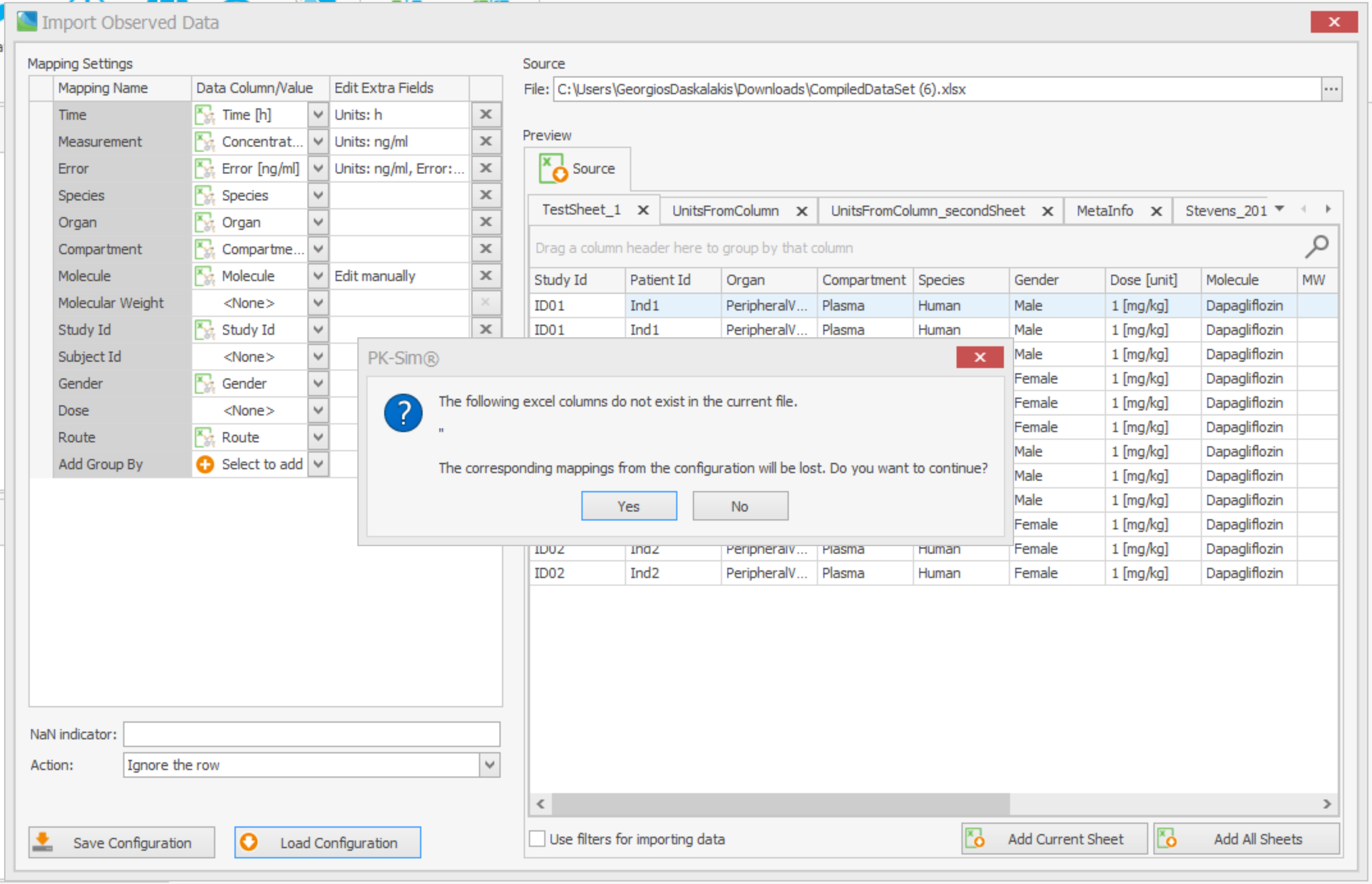 Importer: loading configuration with molecule not mapped results does not work right · Issue ...