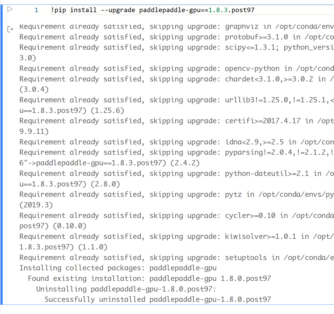 AIStudio的PaddlePaddle版本能更新到1.8.3吗 · Issue #26141 · PaddlePaddle/Paddle · GitHub