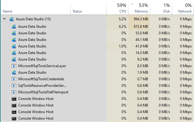High RAM usage · Issue #3008 · microsoft/azuredatastudio · GitHub