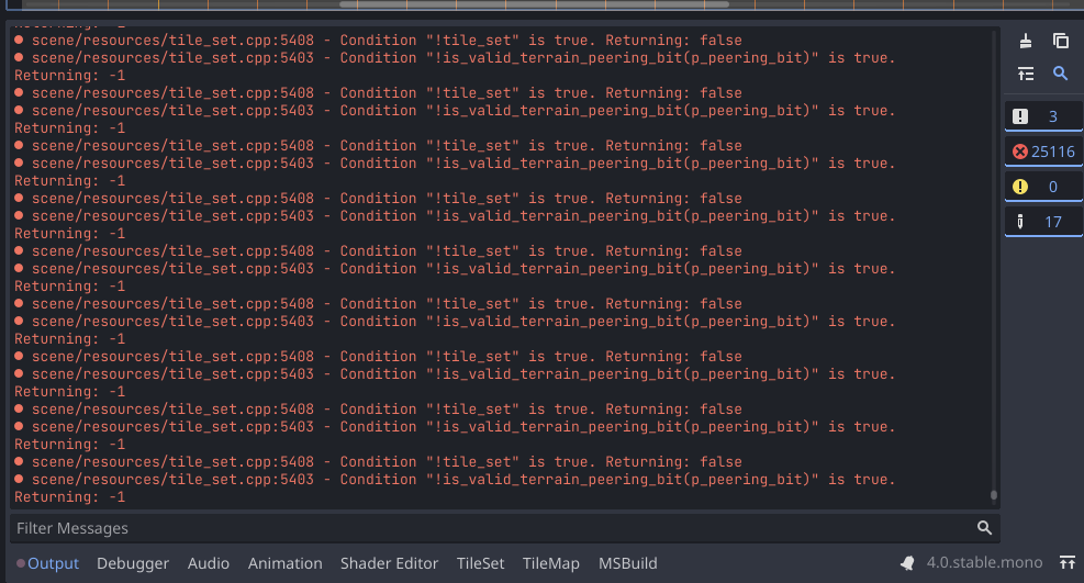 More than 25k error logs while editing tileset · Issue #75564 · godotengine/godot · GitHub