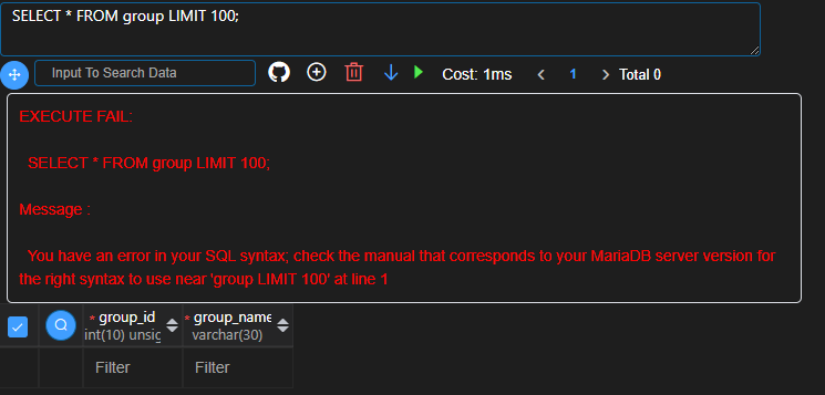 [BUG] can't show table named 'group' · Issue #231 · cweijan/vscode-database-client · GitHub