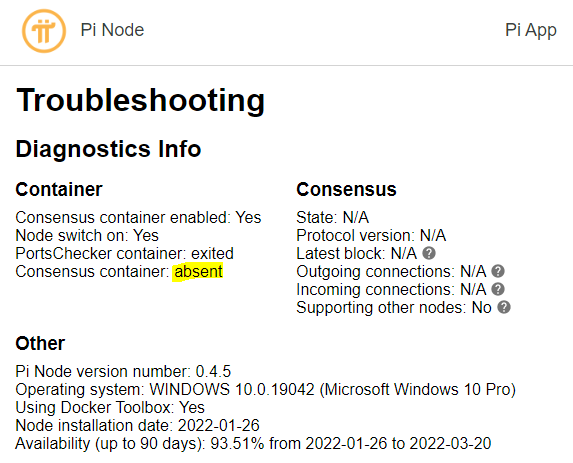 Consensus container is enabled but status is changing from absent to ...