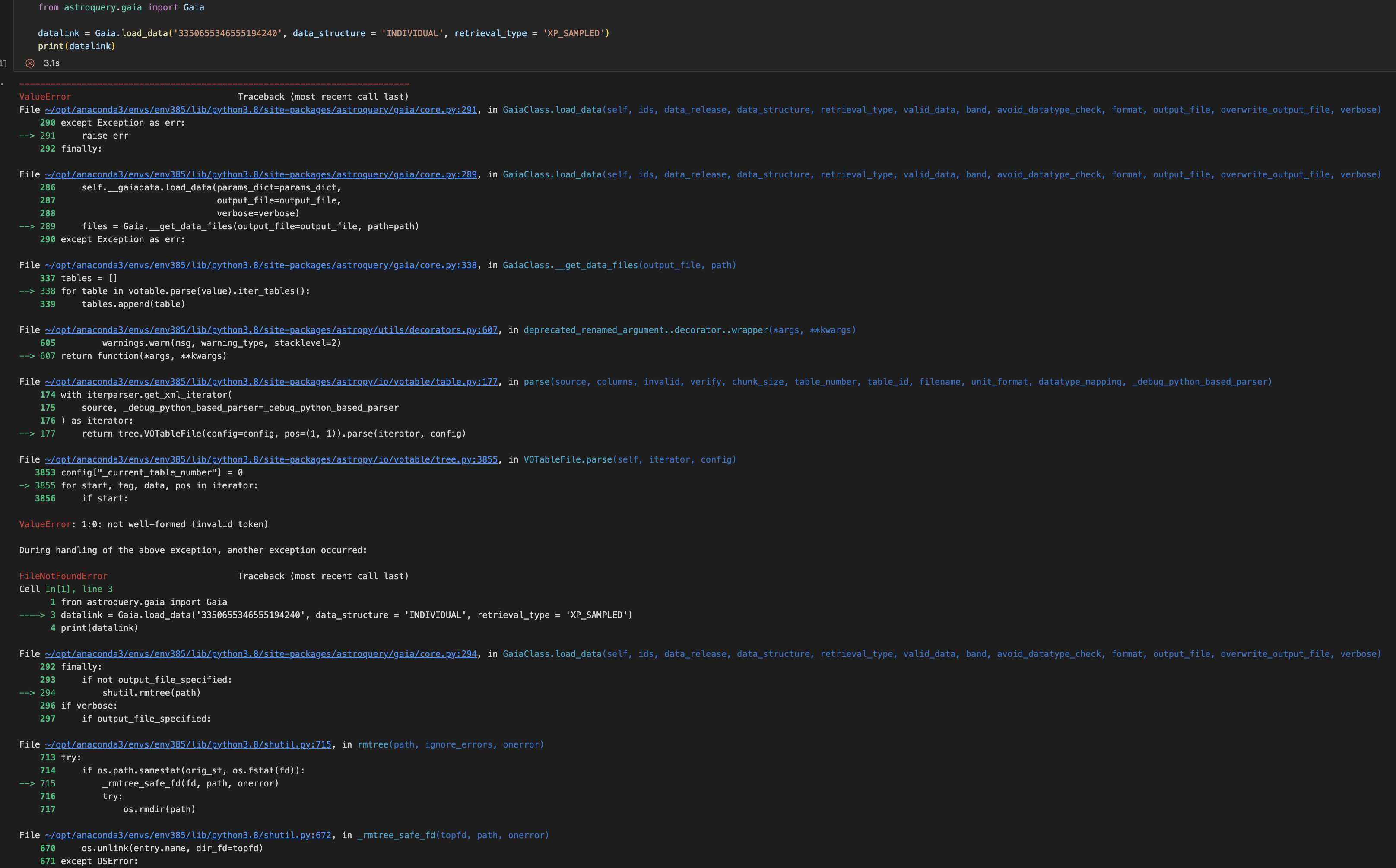 M1 iMac - Gaia.load_data ValueError: 1:0: not well-formed (invalid token) · Issue #21105 ...
