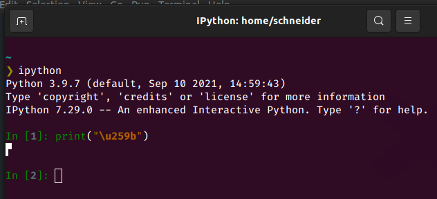 Unicode character (U+259B) not not rendered correctly in the integrated ...
