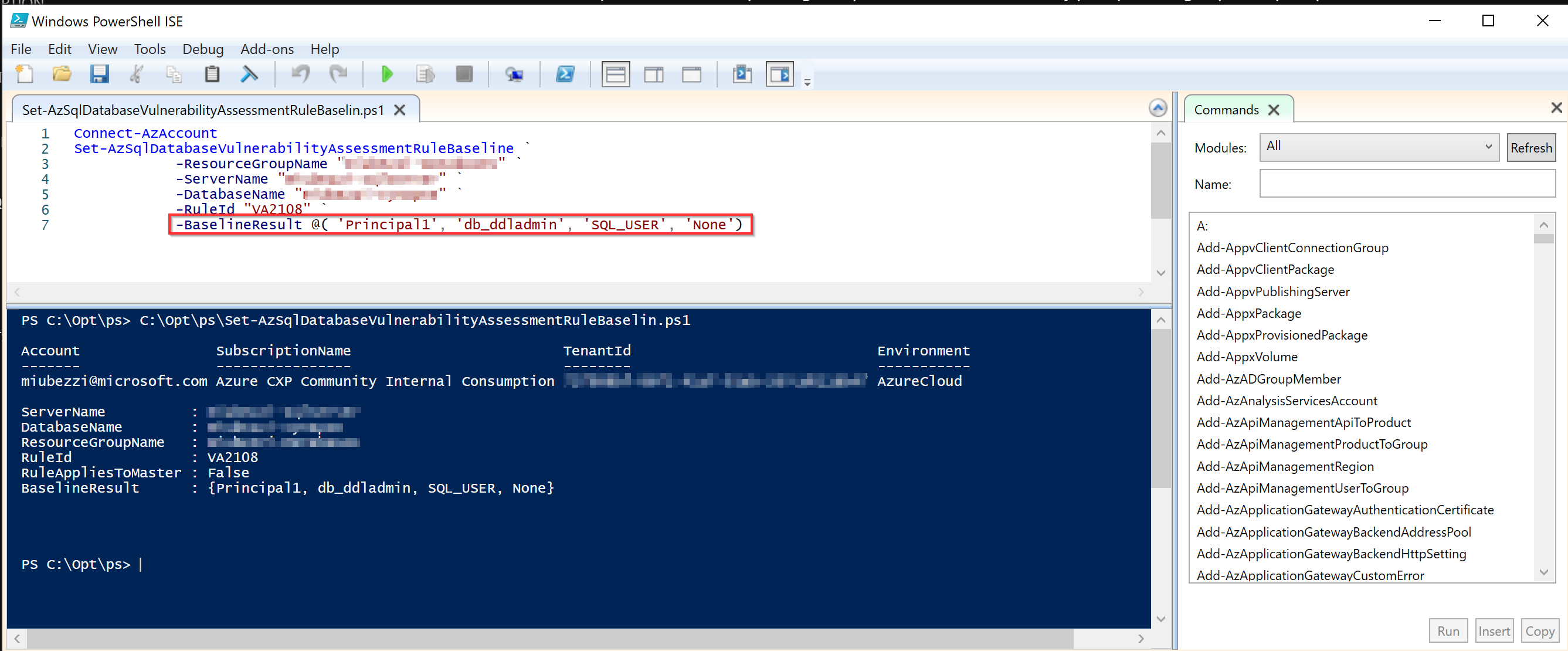 Set-AzSqlDatabaseVulnerabilityAssessmentRuleBaseline not working properly with single rule ...