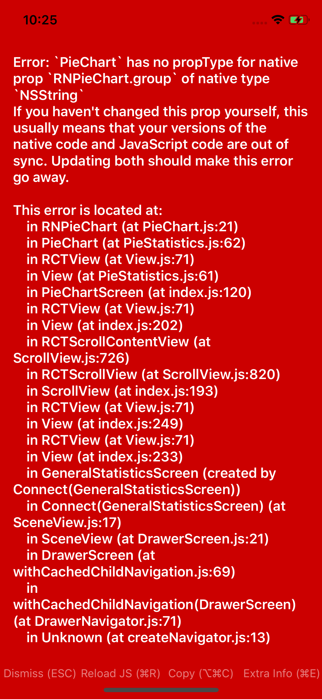 `piechart` Has No Proptype For Native Prop `rnpiechartsyncx` Of Native Type `bool` · Issue 523