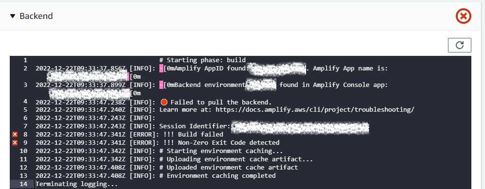 Amplify backend pull failed in web host app · Issue #11710 · aws-amplify/amplify-cli · GitHub