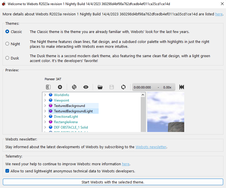 Build R2023a and all Nightly Build 2023: WeBots doesn't start (dll files were not found on ...
