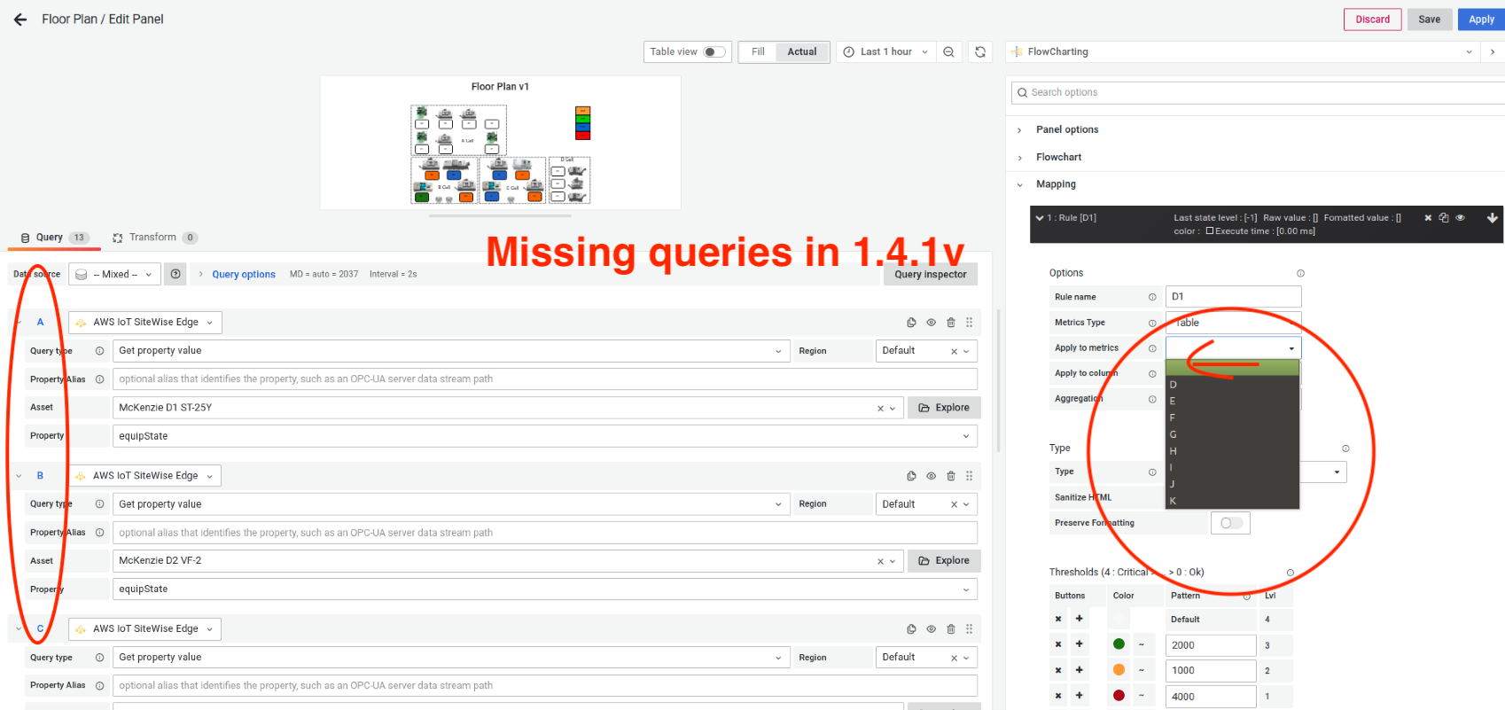 new release 1.4.1 breaks FlowCharting graph · Issue #145 · grafana/iot-sitewise-datasource · GitHub