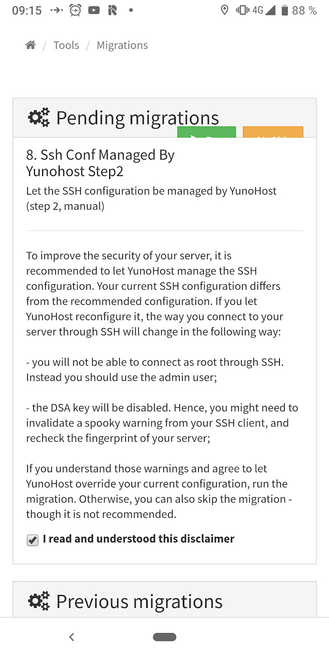 Pending migrations on phone · Issue #1286 · YunoHost/issues · GitHub