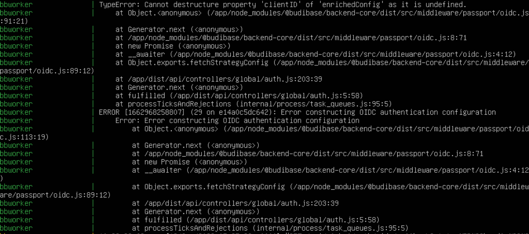 Budibase 1.2.52 [edit: and 1.3.11] + Keycloak 19 = Error constructing OIDC authentication ...