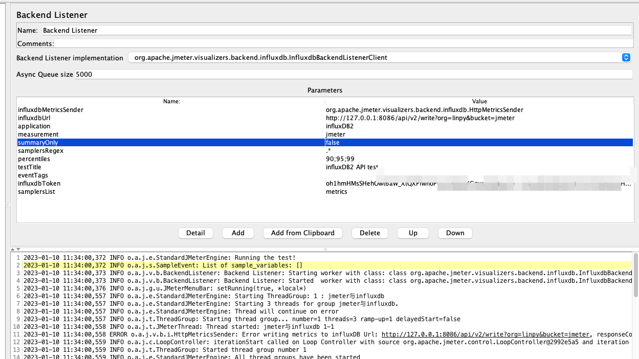 cannot visit influxdb in jmeter，the error is responseCode: 401, responseBody: {"code ...