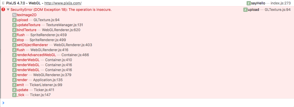 DOM Exception 18 · Issue #4123 · pixijs/pixijs · GitHub