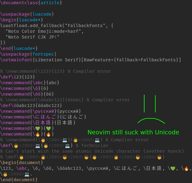 Wrong suggestions/errors when using non-standard/Unicode (`[^a-zA-Z]`) macro names · Issue #864 ...