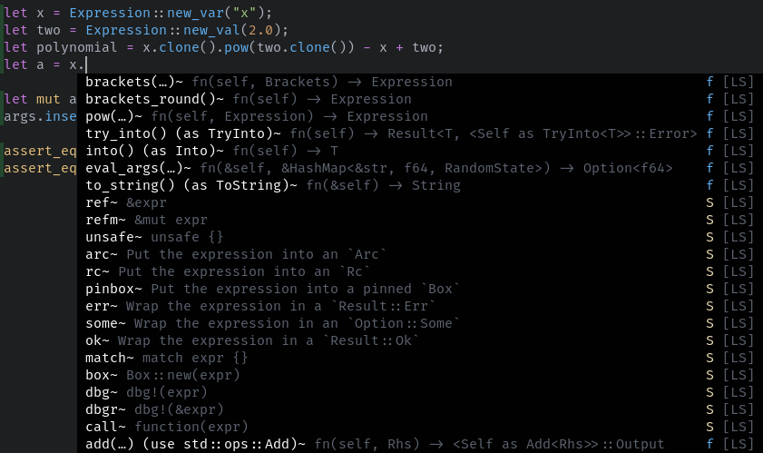 Autocompletion doesn't work for implemented traits for `rusymbols::Expression` · Issue #15708 ...