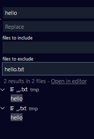 Exclusion in files search may not be able to hanlde this situation ...