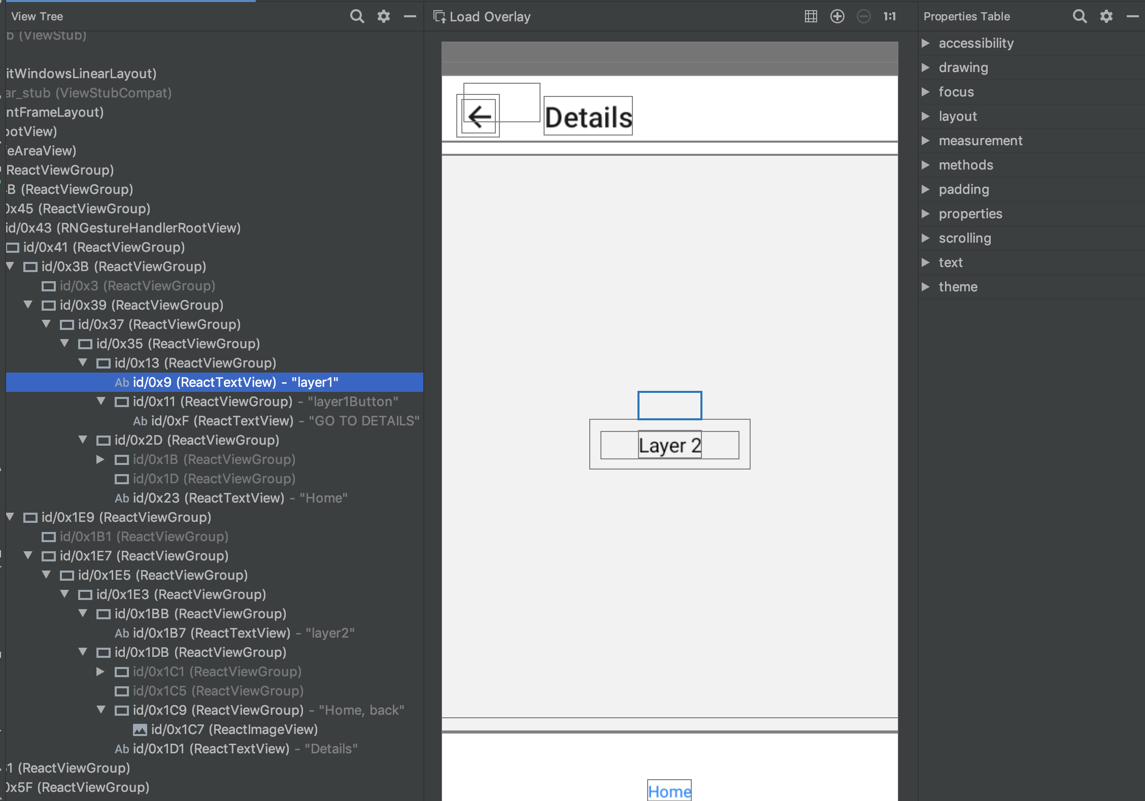 Components from the screen below is accessible in automation (Android ...