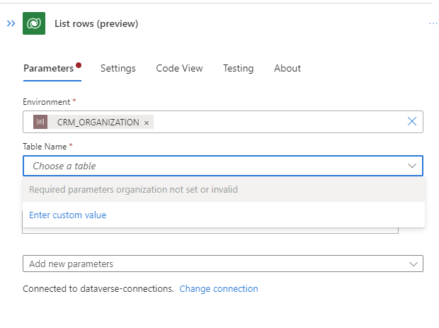 Not Possible To Use Workflow Parameters For Environment In Dataverse 4275