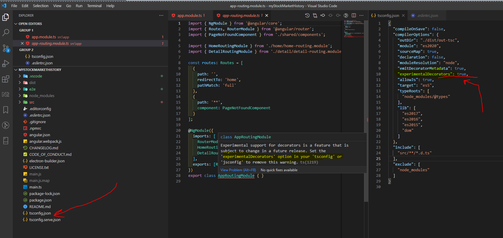 Experimental support for decorators is a feature that is subject to change in a future release ...