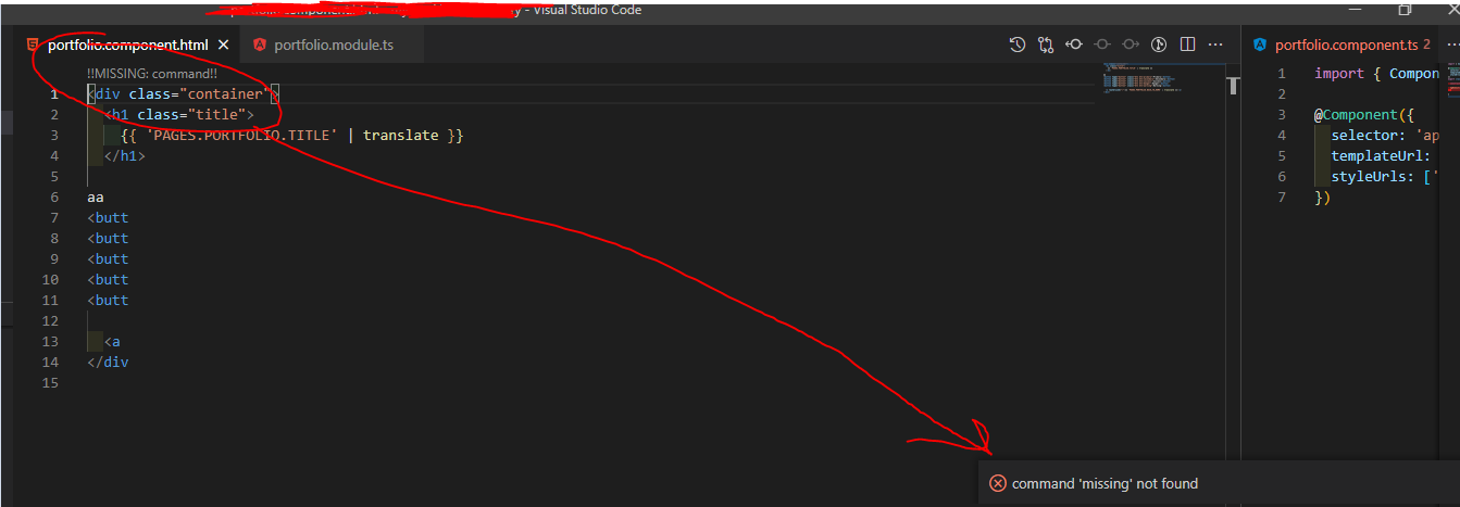 Grey link "Go to component" or "!!MISSING: command!! ; How do I remove/fix this option ? · Issue ...
