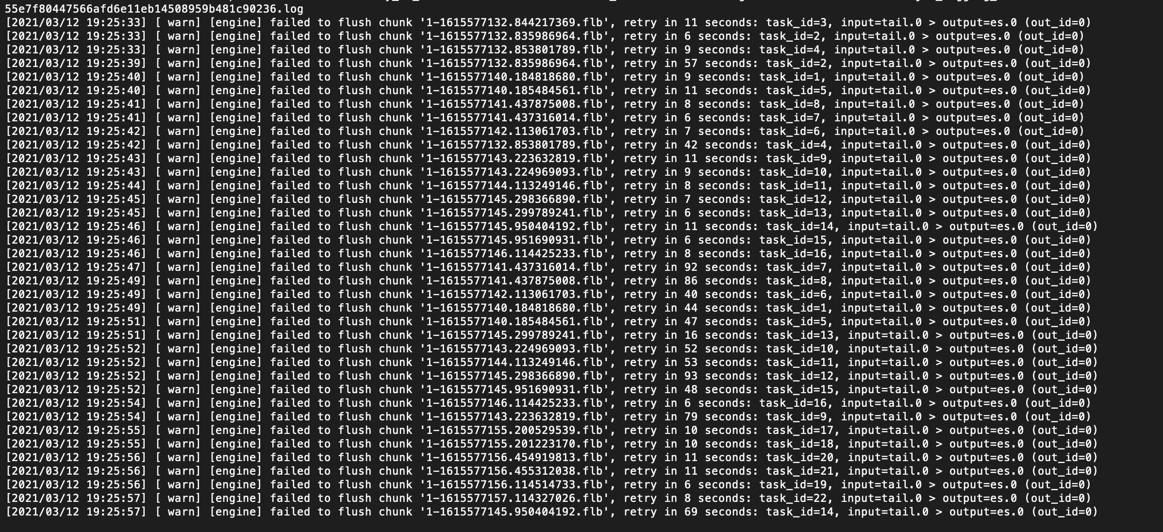 [ warn] [engine] failed to flush chunk · Issue #3220 · fluent/fluent-bit · GitHub