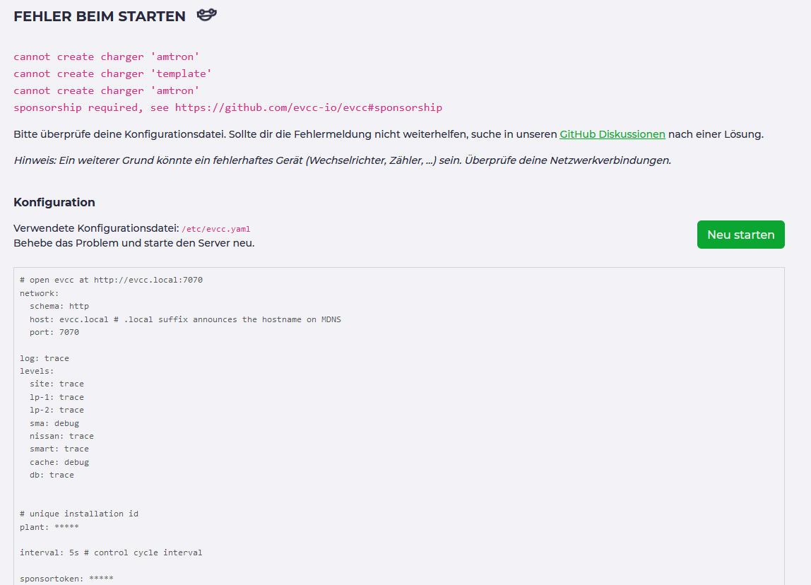 Kein Sponsoring gefunden · Issue #10289 · evcc-io/evcc · GitHub