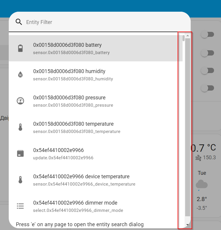 Entity Filter showing two scrollbars · Issue #15673 · home-assistant/frontend · GitHub