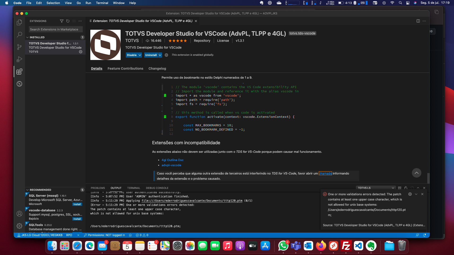Erro ao tentar aplicar patch · Issue #737 · totvs/tds-vscode · GitHub