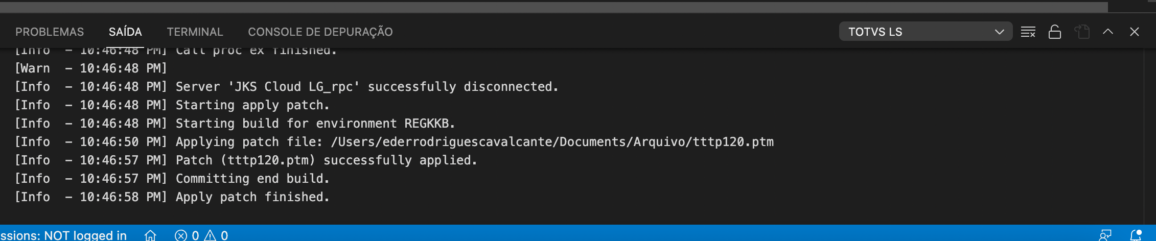 Erro ao tentar aplicar patch · Issue #737 · totvs/tds-vscode · GitHub