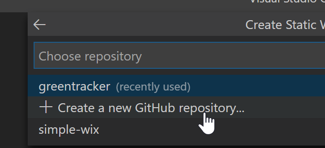 [Bug] - Won't Create Repo in Organization · Issue #106 · microsoft/vscode-azurestaticwebapps ...