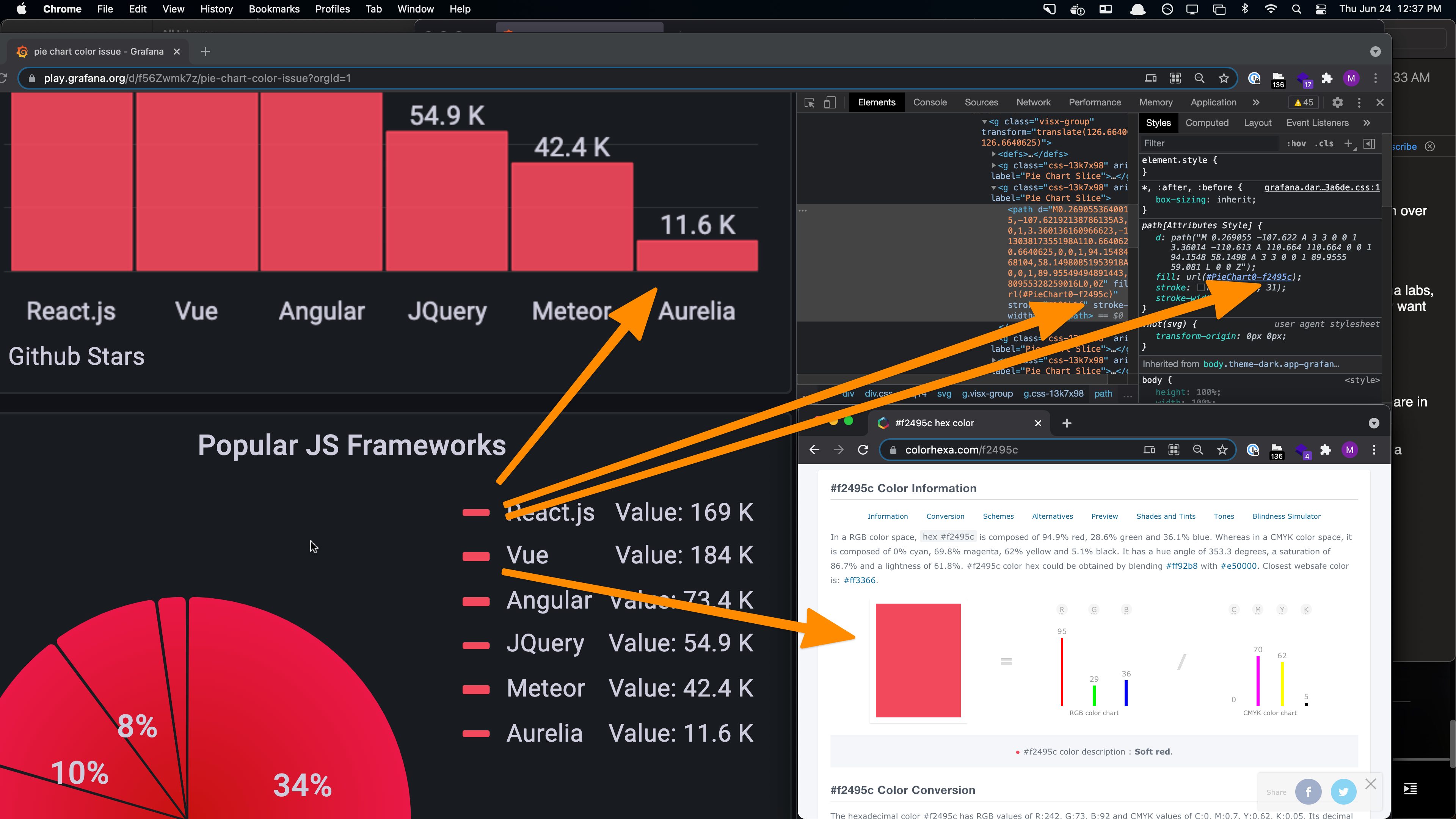PieChart: Make pie slice gradient more subtle to match other visualizations feel · Issue #36141 ...