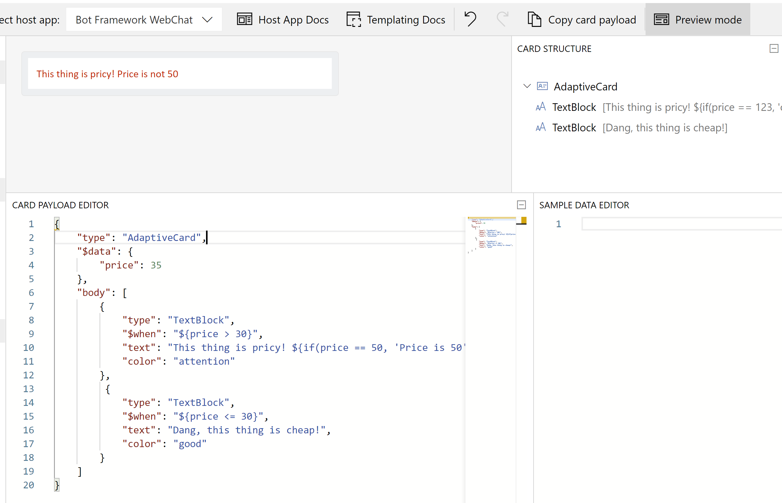 Adaptive Card Conditionals Dont Work · Issue 3614 · Microsoftbotframework Webchat · Github