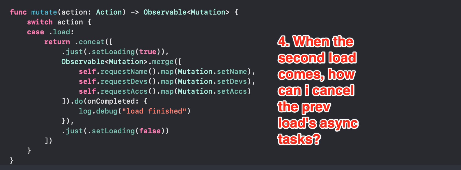 How can i cancel the prev action's async task? · Issue #161 · ReactorKit/ReactorKit · GitHub